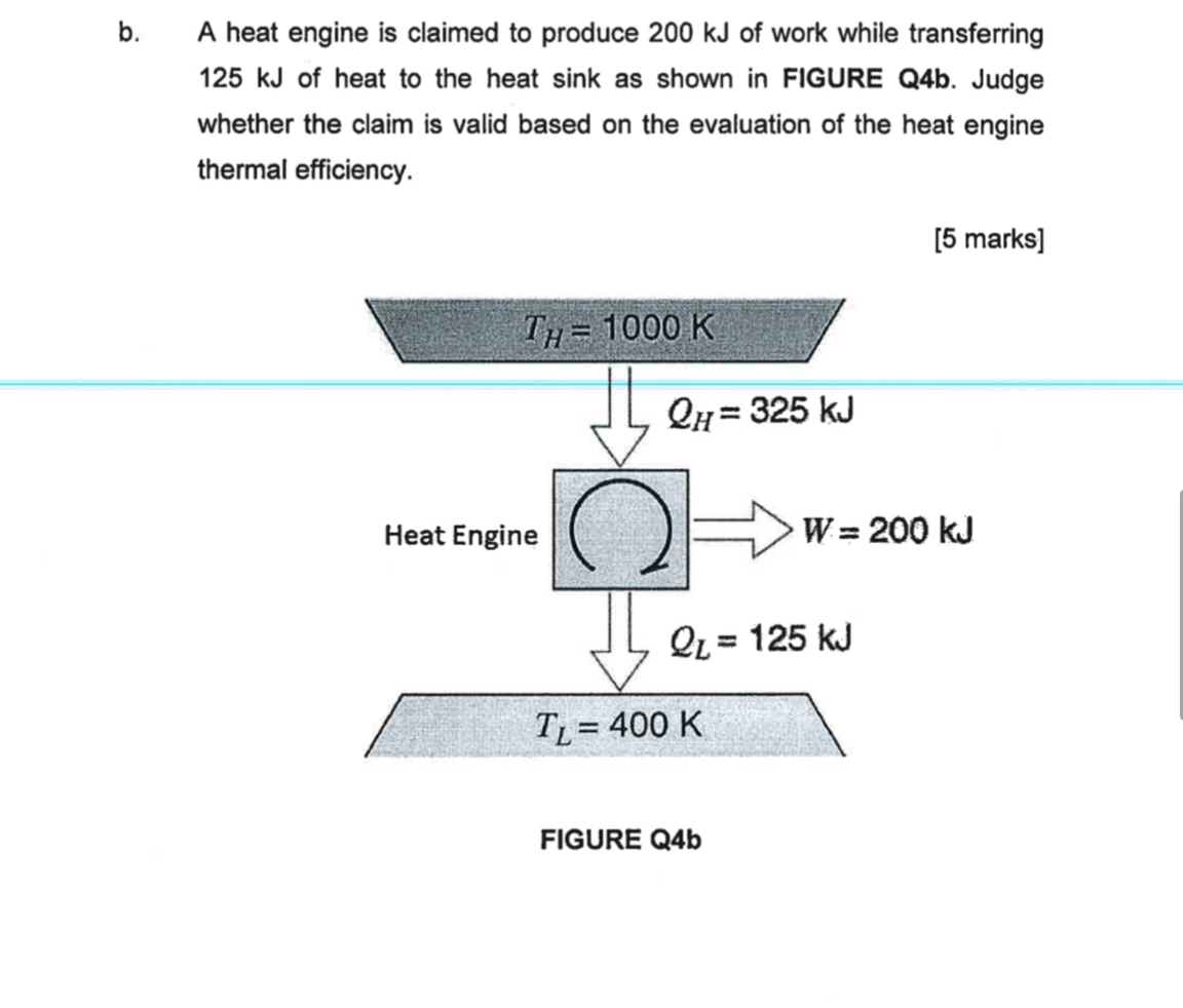 Solved b. ﻿A heat engine is claimed to produce 200 ﻿kJ of | Chegg.com