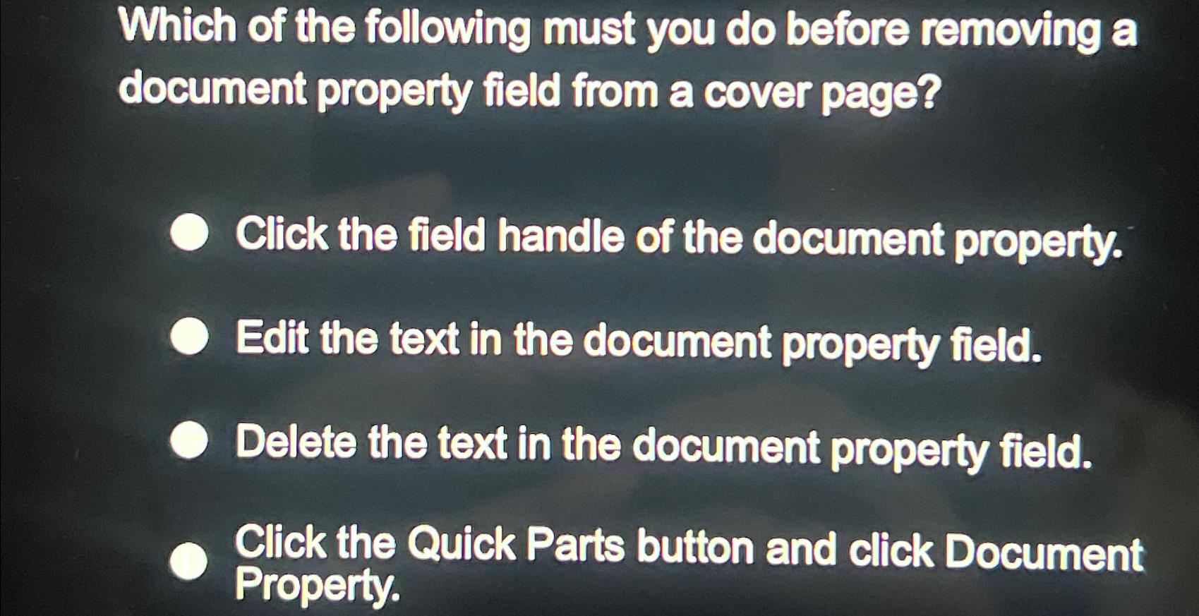 Solved Which Of The Following Must You Do Before Removing A 
