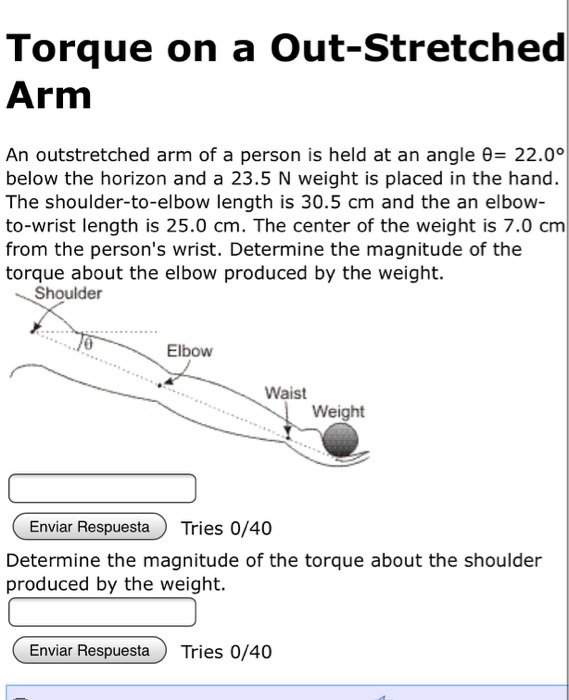 Solved Torque on a Out-Stretched Arm An outstretched arm of | Chegg.com