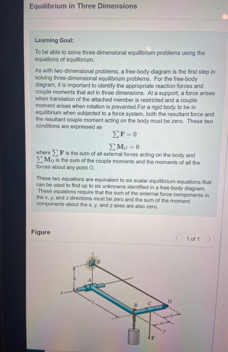 Solved Equilibrium in Three Dimensions Learning Goal: To be | Chegg.com