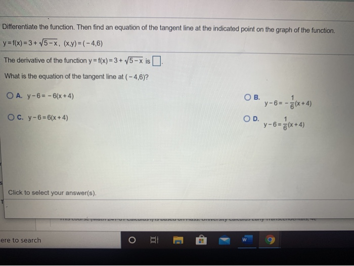 Solved Differentiate the function. Then find an equation of | Chegg.com