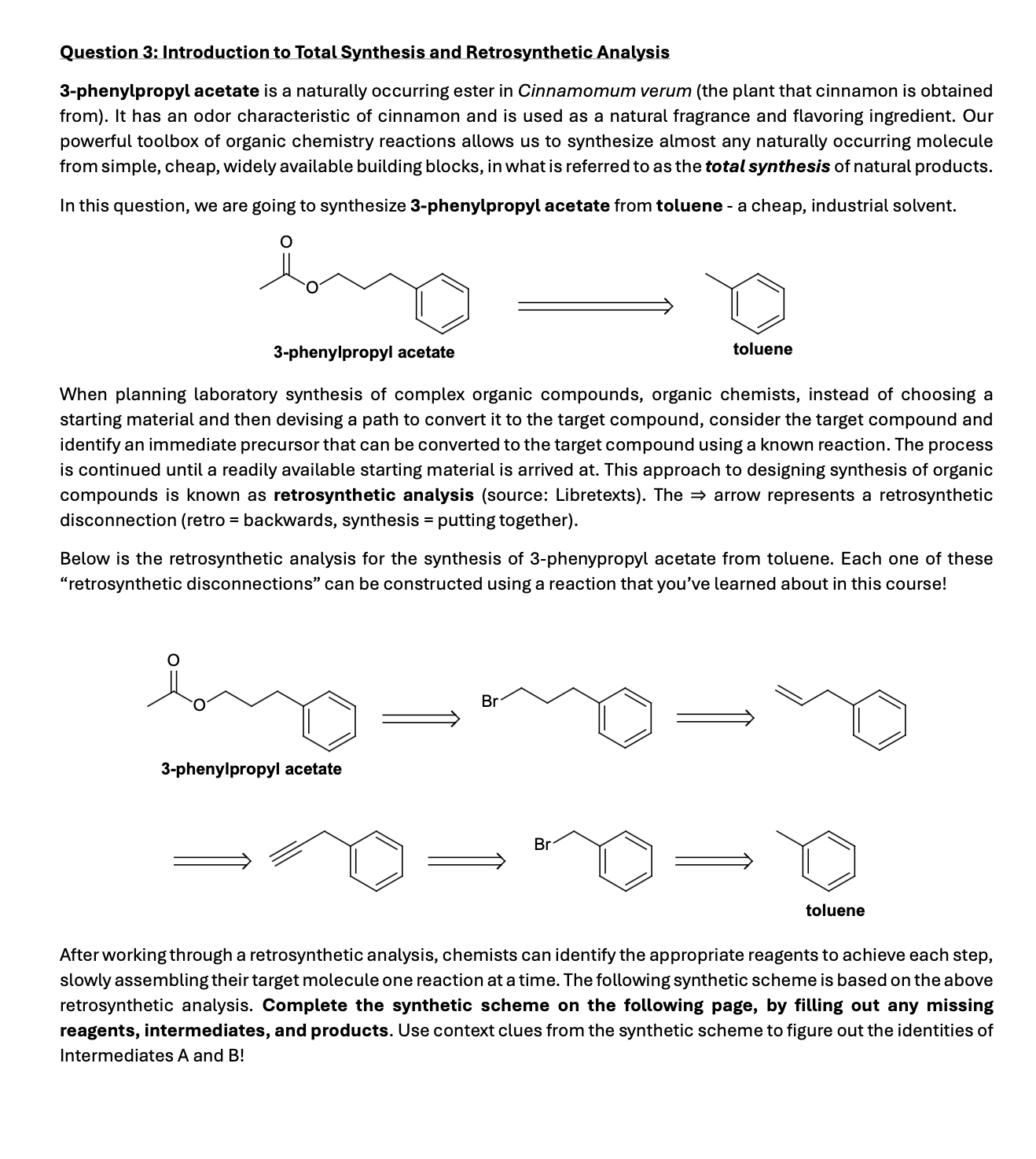 Solved Introduction to ﻿Total Synthesis and Retrosynthetic | Chegg.com