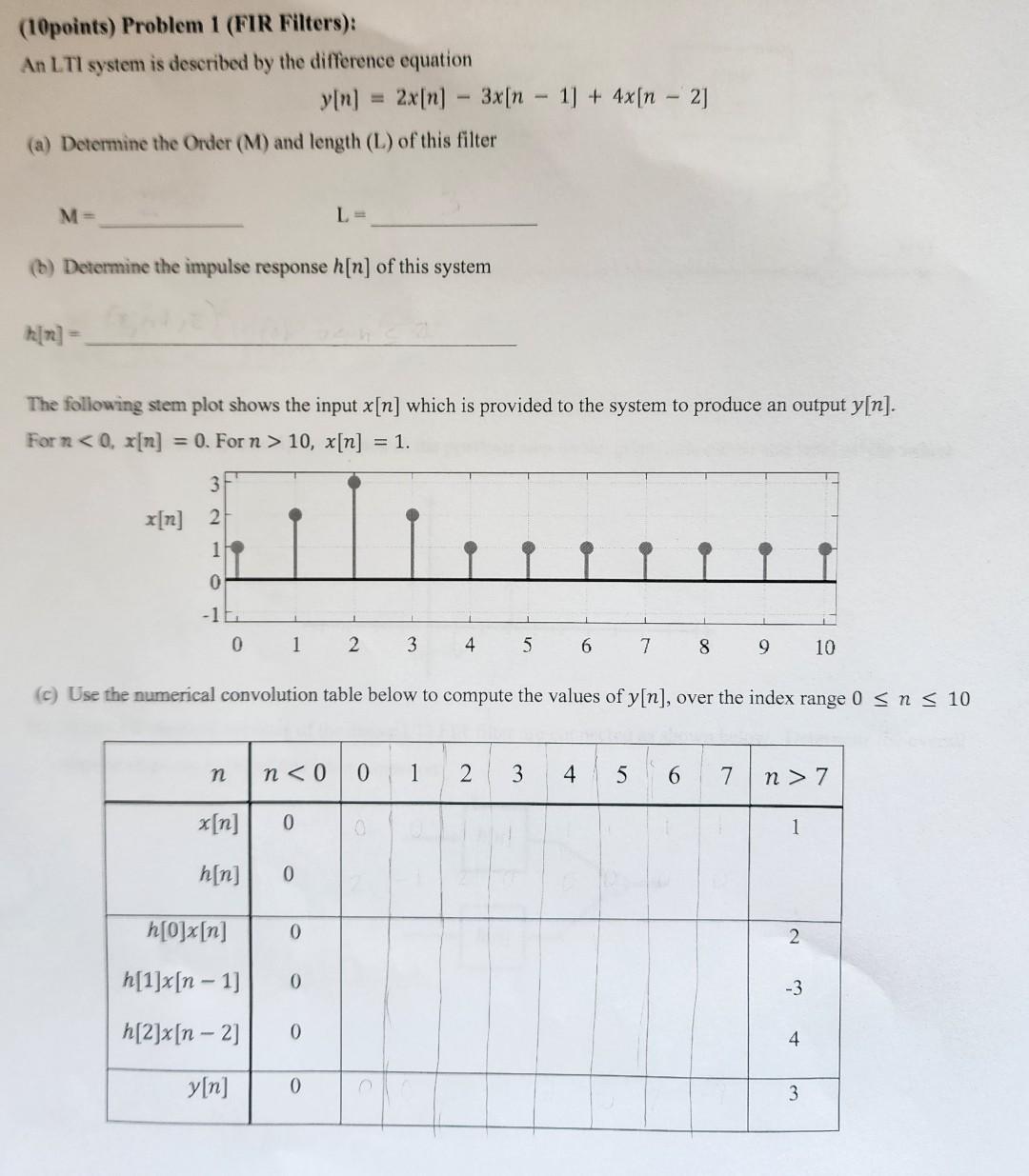 Solved An LTI system is described by the difference equation | Chegg.com
