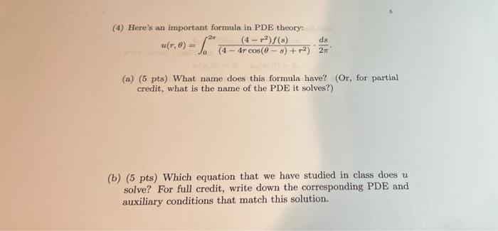 Solved (4) Here's an important formula in PDE theory (4-( 2 | Chegg.com
