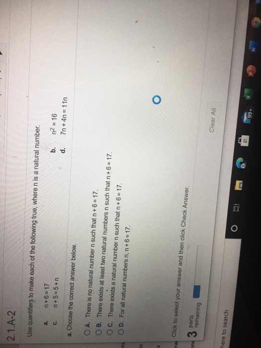 Solved 2.1.A-2 Use quantifiers to make each of the following | Chegg.com