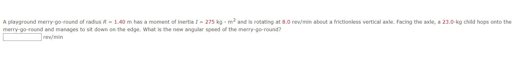 Solved merry-go-round and manages to sit down on the edge. | Chegg.com