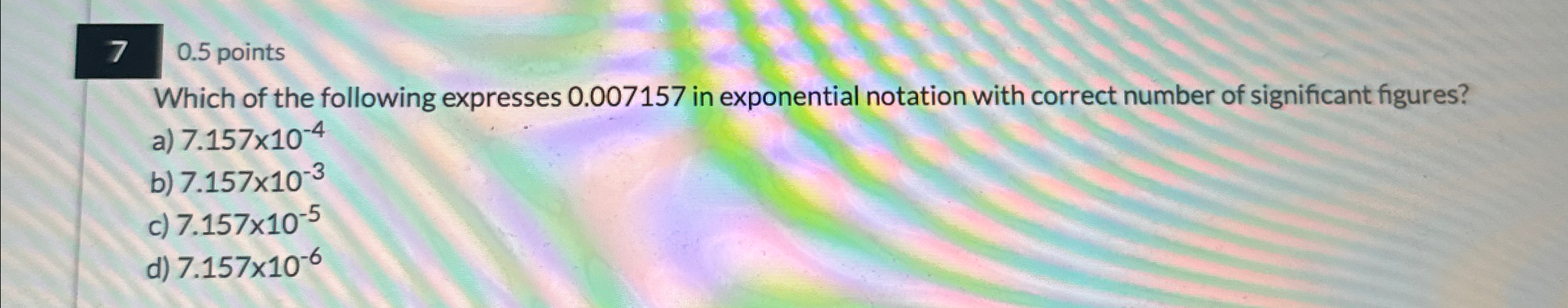 Solved 7,0.5 ﻿pointsWhich of the following expresses | Chegg.com