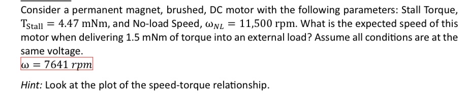 Solved Consider a permanent magnet, brushed, DC motor with | Chegg.com