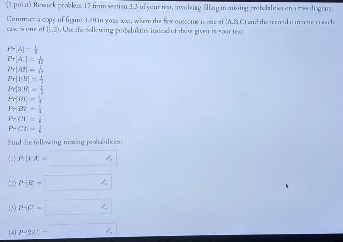 Solved 1 Point Rework Problem 17 From Section 3 3 Of Your