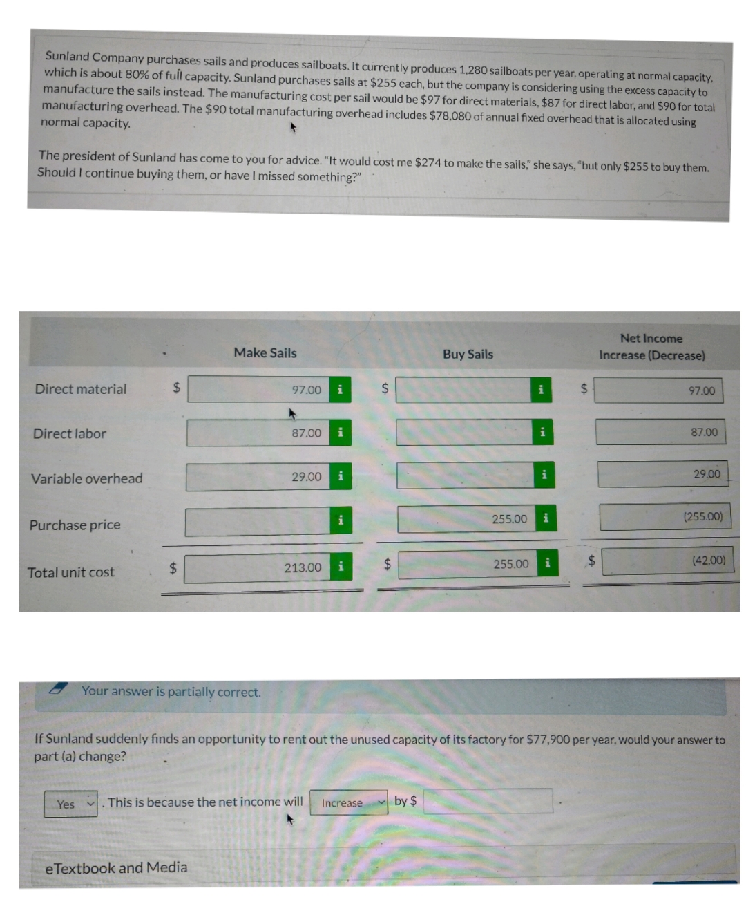 Solved Sunland Company purchases sails and produces | Chegg.com