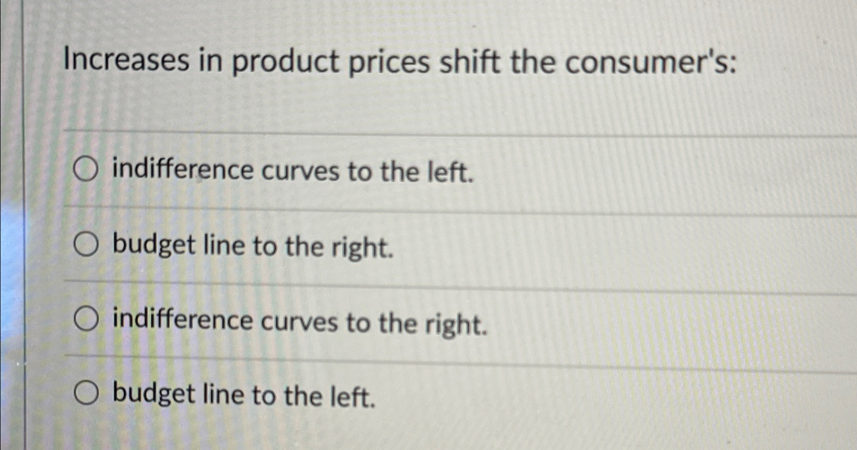 Solved Increases in product prices shift the | Chegg.com