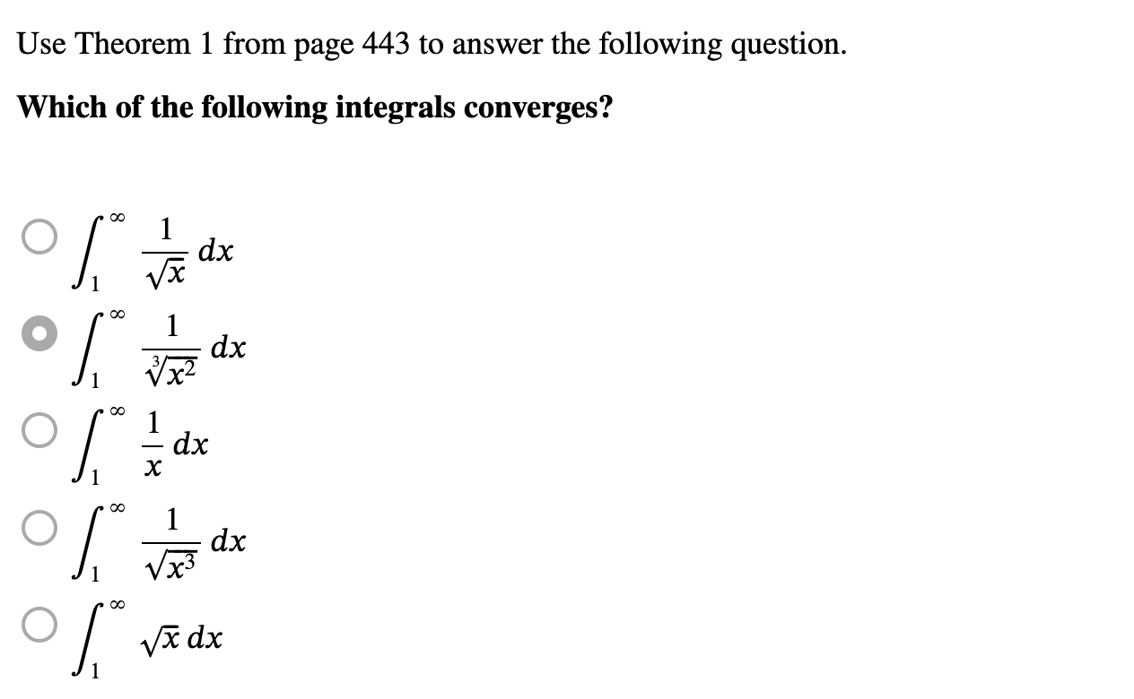 Solved Use Theorem 1 ﻿from page 443 to ﻿answer the following | Chegg.com