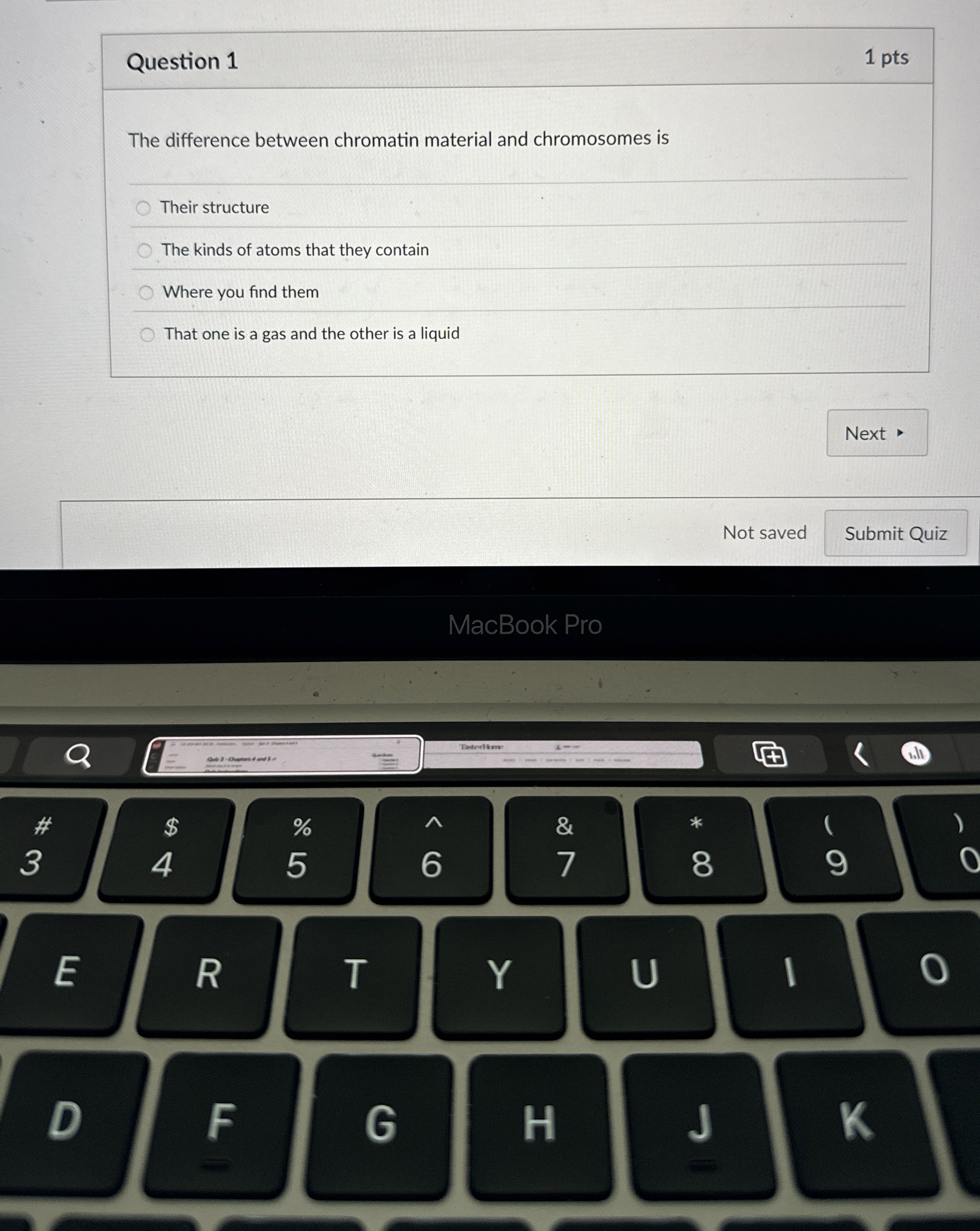 Solved Question 1The difference between chromatin material | Chegg.com