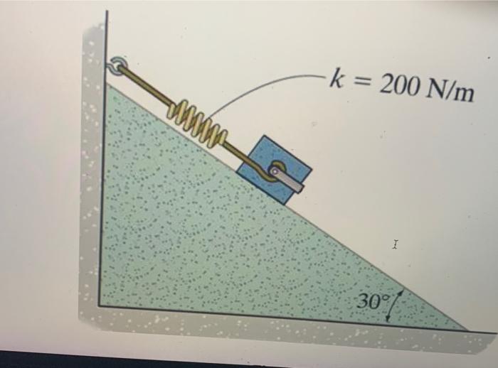 Solved Q3 (0) A 10 kg block on an inclined plane is attached | Chegg.com