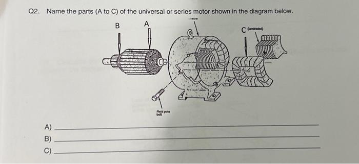 Solved 2. Name the parts ( A to C ) of the universal or | Chegg.com