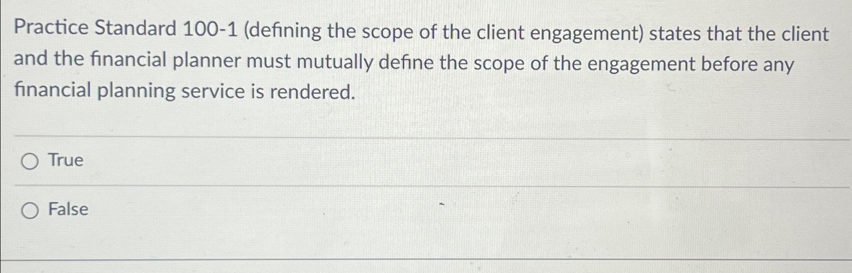 Solved Practice Standard 100-1 (defining the scope of the | Chegg.com