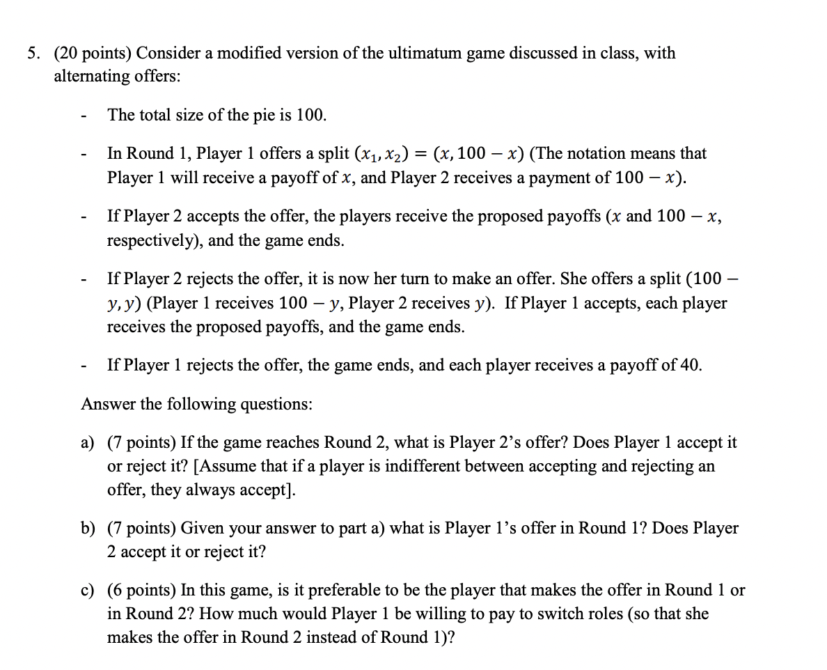 Solved (20 ﻿points) ﻿Consider a modified version of the | Chegg.com
