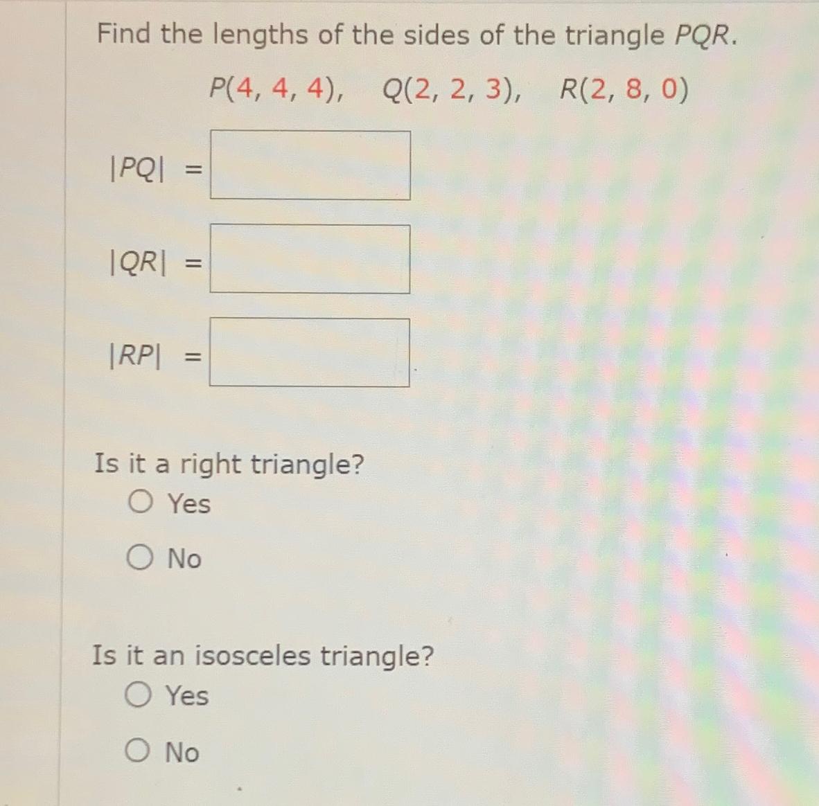 Solved Find the lengths of the sides of the triangle | Chegg.com
