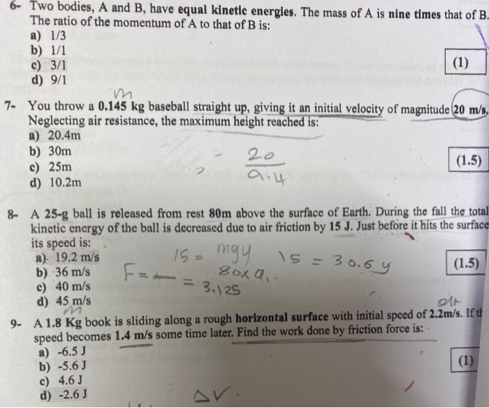 Solved 6 Two Bodies A And B Have Equal Kinetic Energies