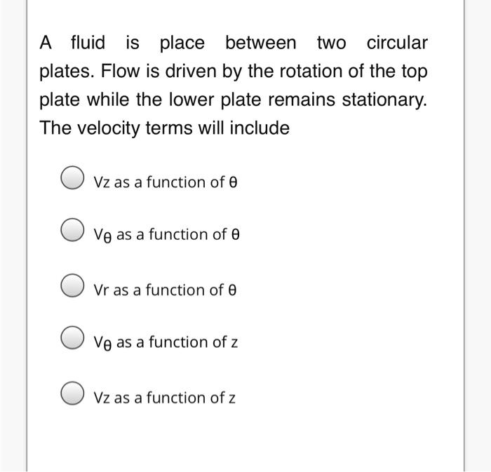 Solved A fluid is place is place between two circular | Chegg.com