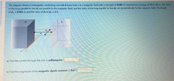 Solved The diagram shows a rectangular conducting coil with | Chegg.com
