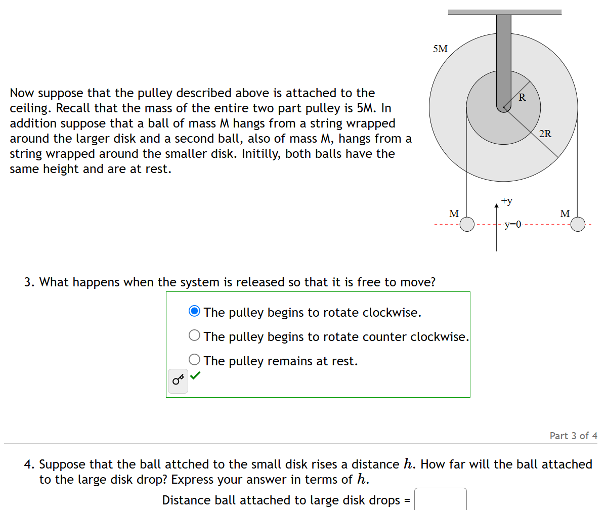 Solved Suppose that the ball attached to the small disk | Chegg.com