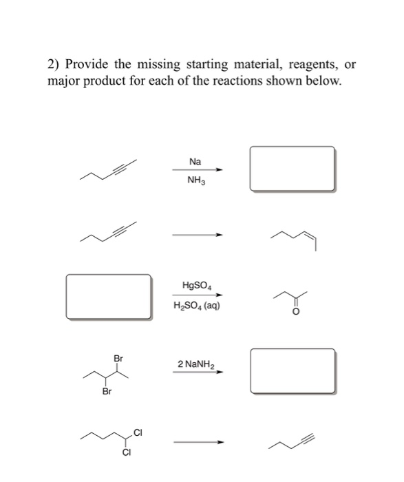 Solved 2) Provide the missing starting material, reagents, | Chegg.com