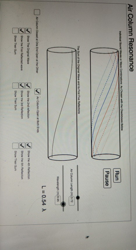 Solved Air Column Resonance Individual Sound Waves or Wave | Chegg.com