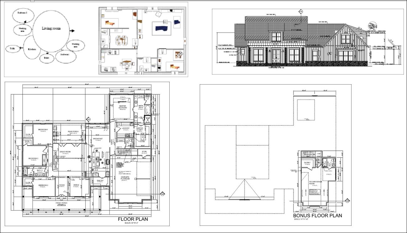 Draw a bubble diagram of a 3,500-square-foot 3-level | Chegg.com