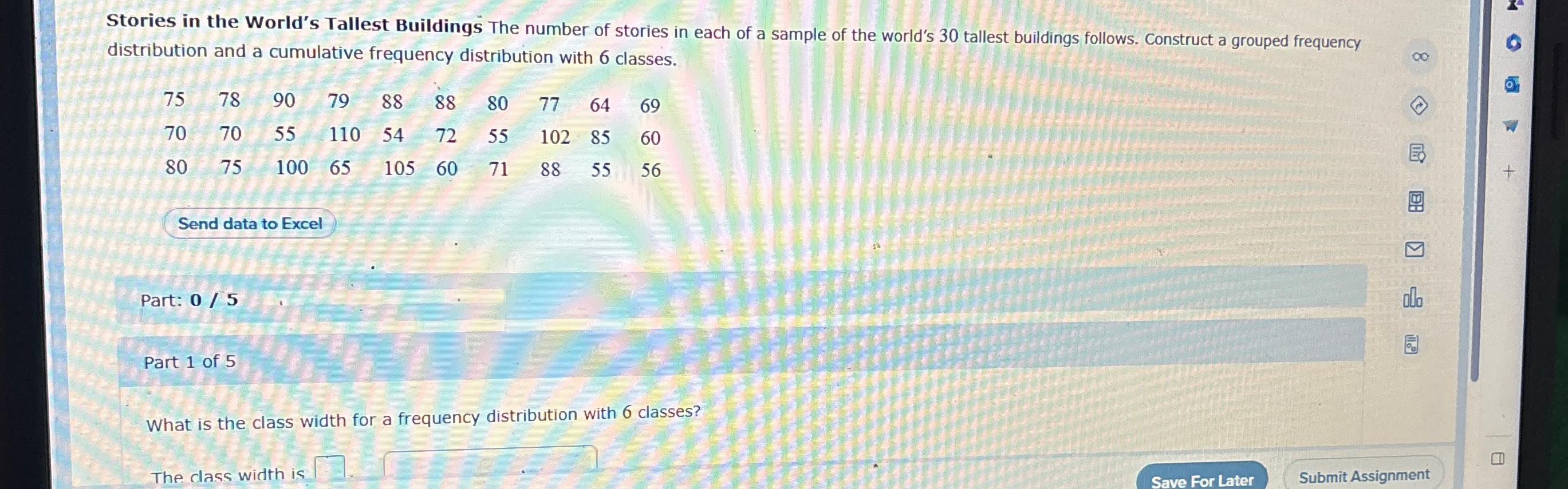 Solved Stories in the World's Tallest Buildings The number | Chegg.com