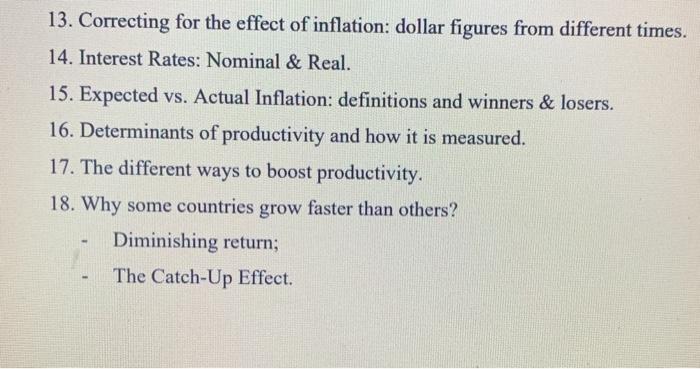 Solved 13. Correcting for the effect of inflation: dollar | Chegg.com