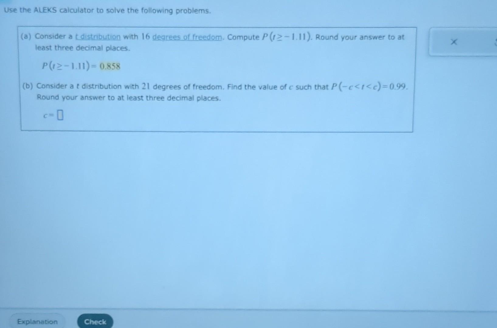 Solved Use the ALEKS calculator to solve the following | Chegg.com