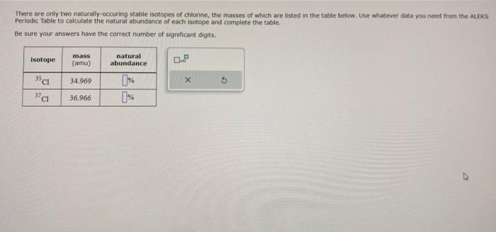Solved There are only two naturally-occuring stable isotopes | Chegg.com