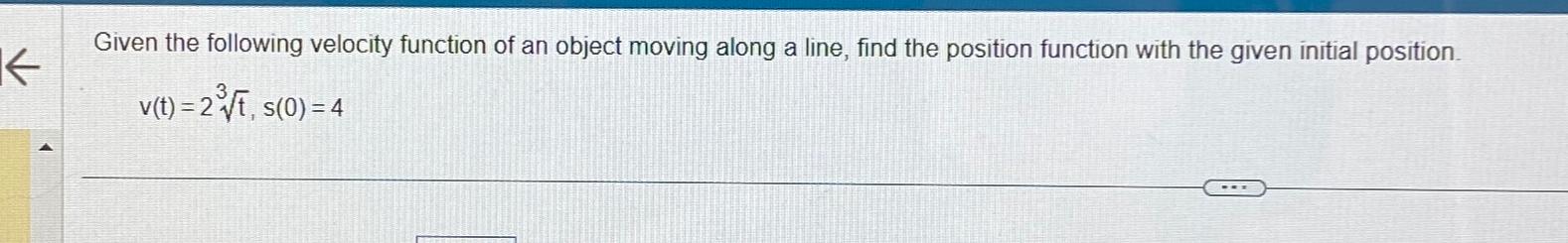 Solved Given the following velocity function of an object | Chegg.com