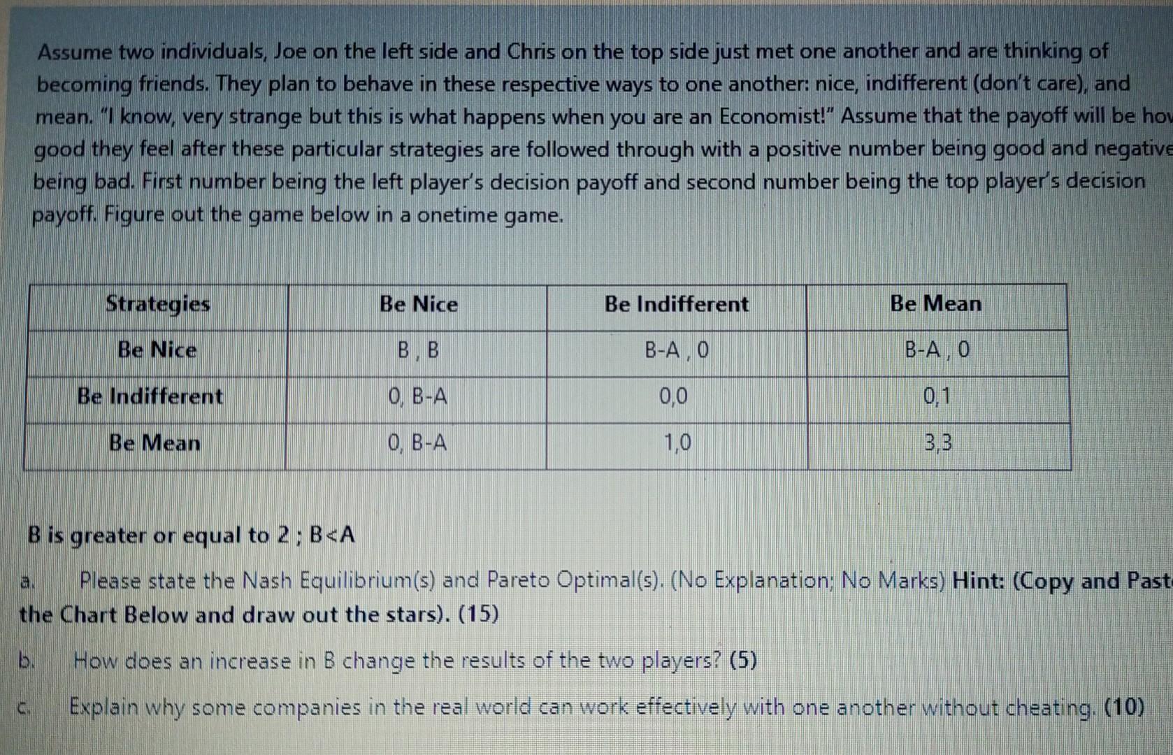 Solved Assume two individuals, Joe on the left side and | Chegg.com