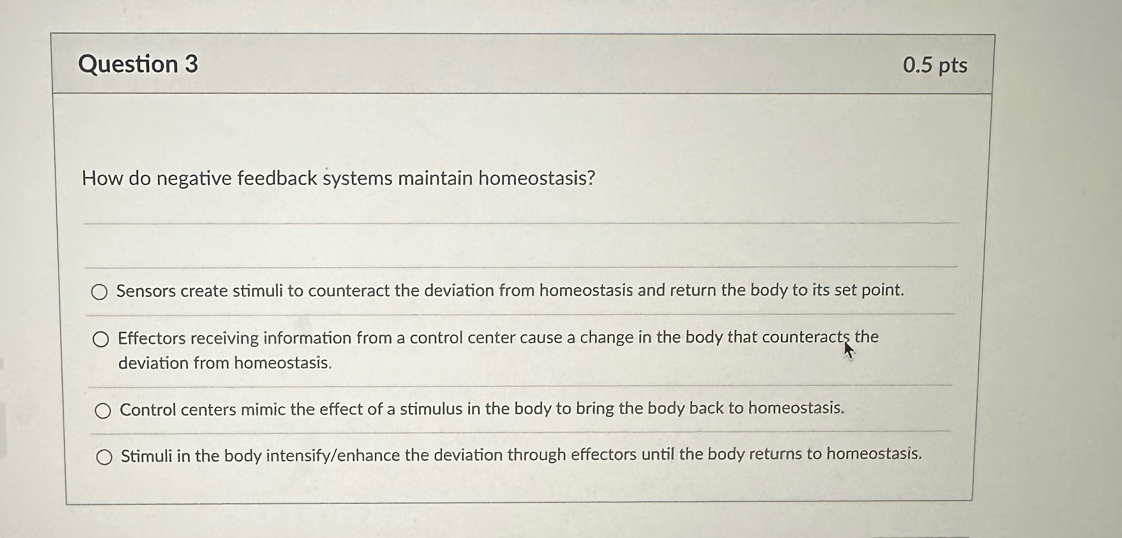 Solved Question 30.5ptsHow do negative feedback systems | Chegg.com