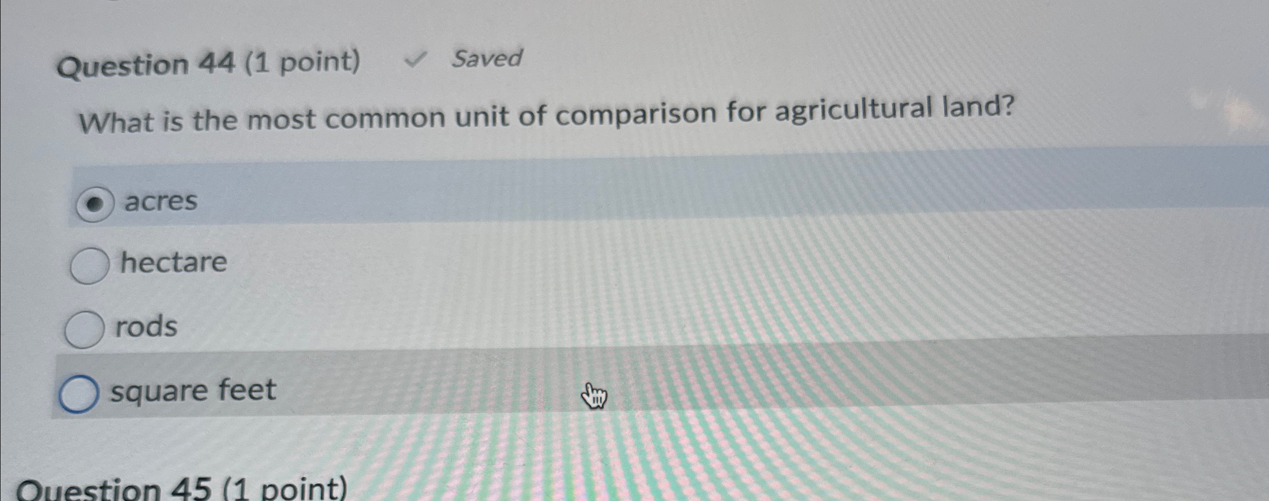 Solved Question 44 (1 ﻿point)S ﻿SavedWhat is the most common | Chegg.com