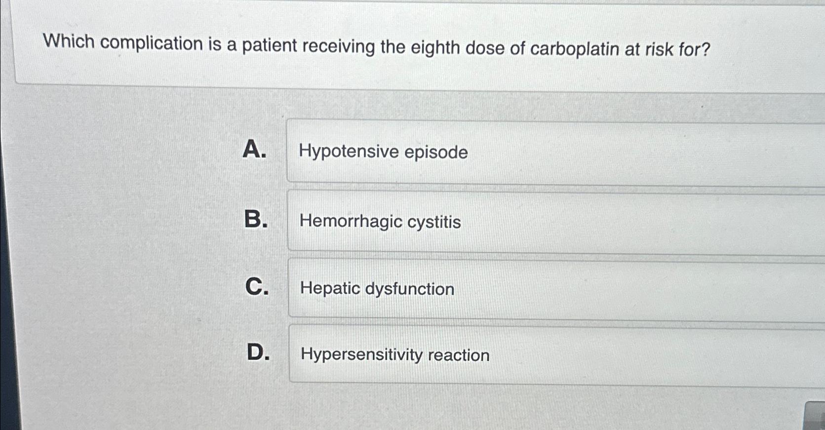 Solved Which complication is a patient receiving the eighth | Chegg.com