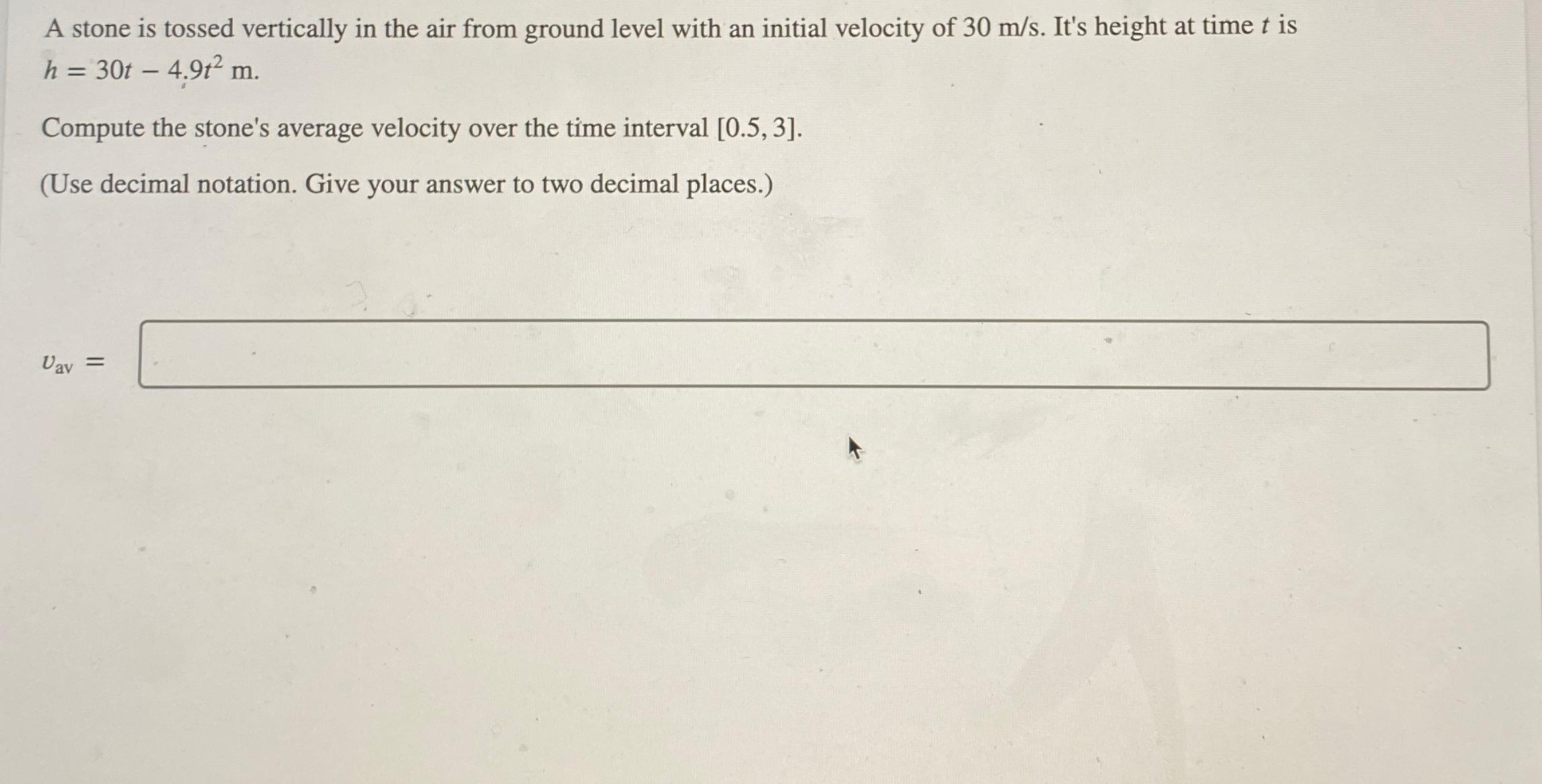 Solved A stone is tossed vertically in the air from ground | Chegg.com