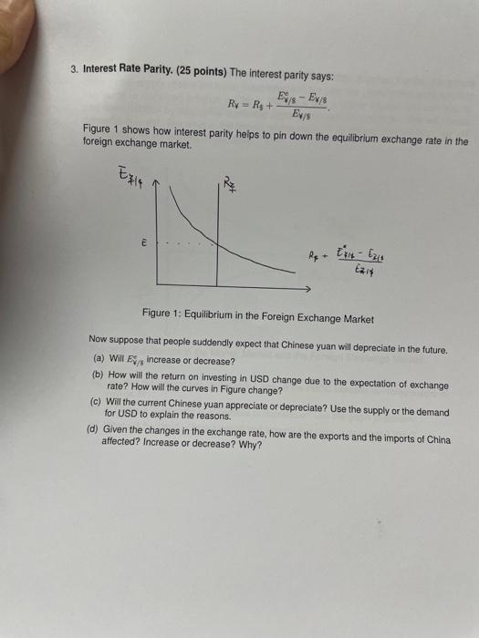 Solved Figure 1 shows how interest parity helps to pin down | Chegg.com