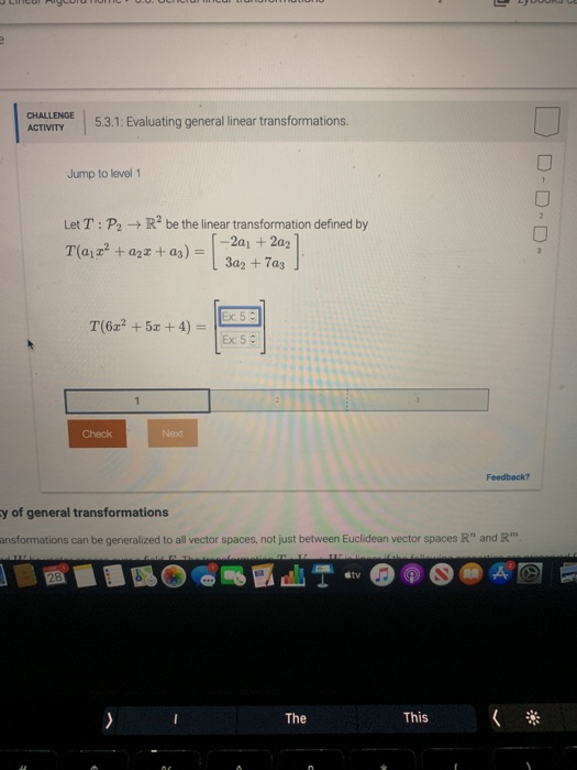 Solved let T : P2 > R^2 be the linear transformation defined | Chegg.com