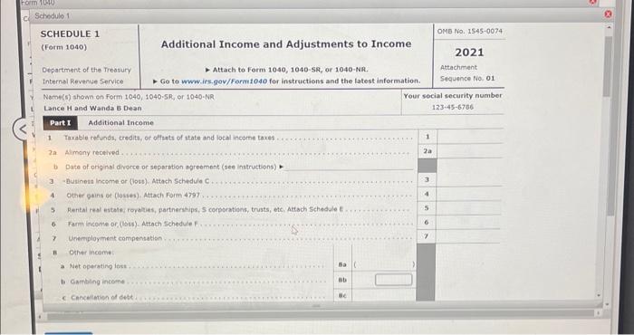 Solved Note: This problem is for the 2021 tax year. Lance H, | Chegg.com