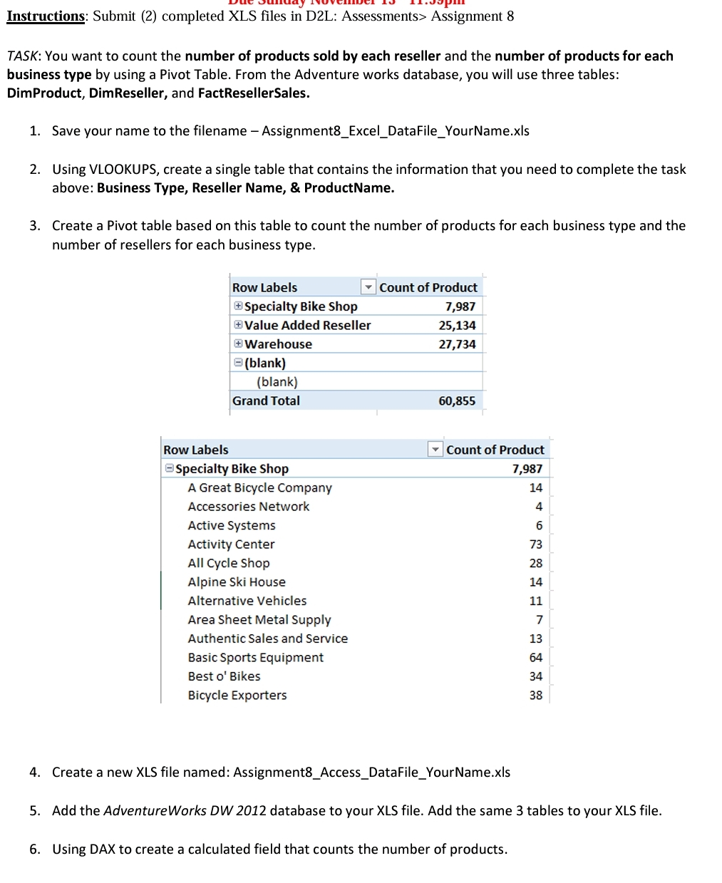 Solved Instructions: Submit (2) ﻿completed XLS files in D2L: | Chegg.com