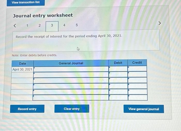 Solved Journal entry worksheet Record the interest accrued | Chegg.com