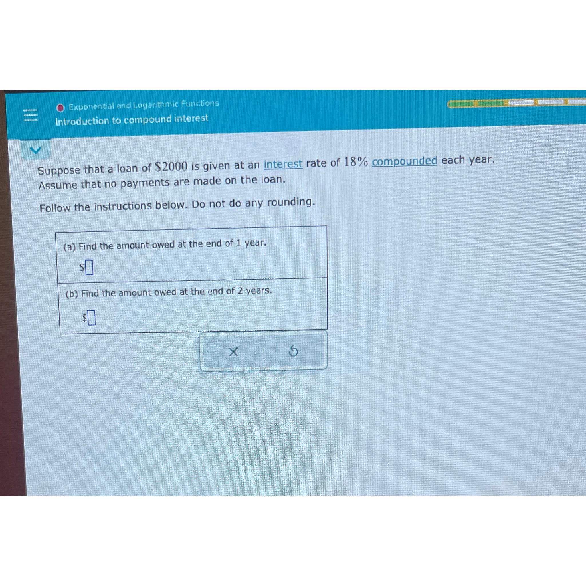 Solved Exponential and Logarithmic FunctionsIntroduction to | Chegg.com