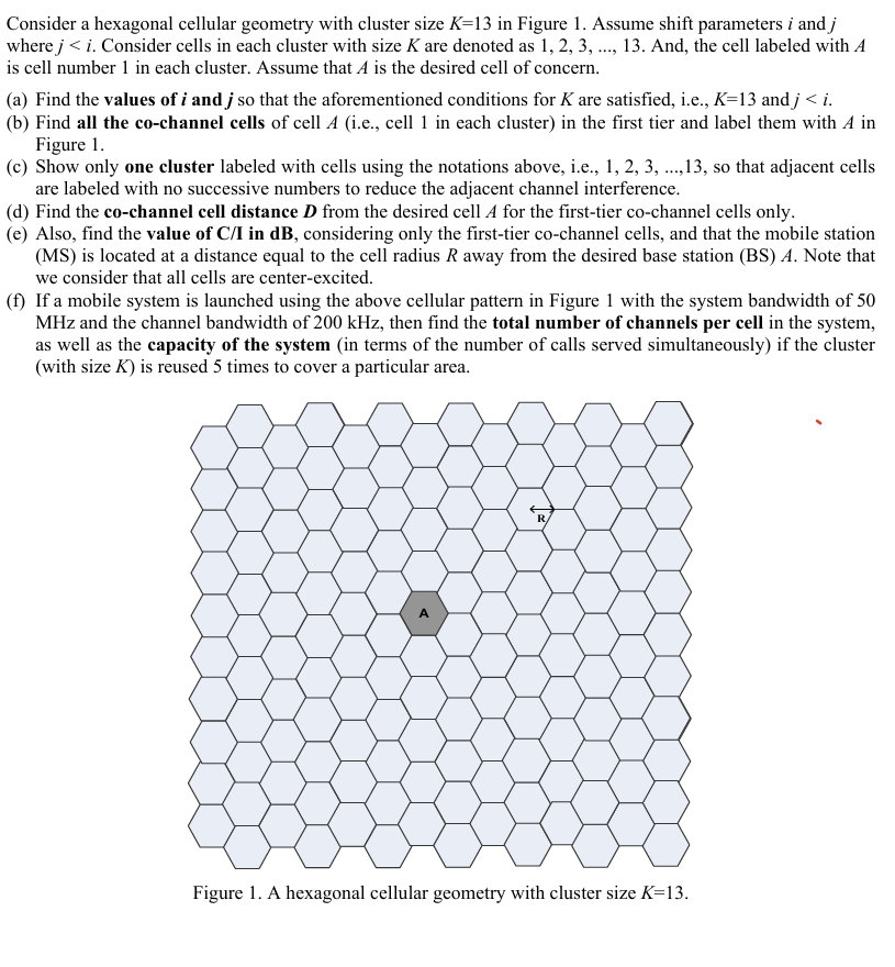 Consider a hexagonal cellular geometry with cluster | Chegg.com