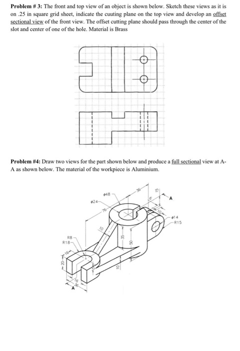 Solved Problems 1-4: Sectional Views Problem# 1: Produce | Chegg.com