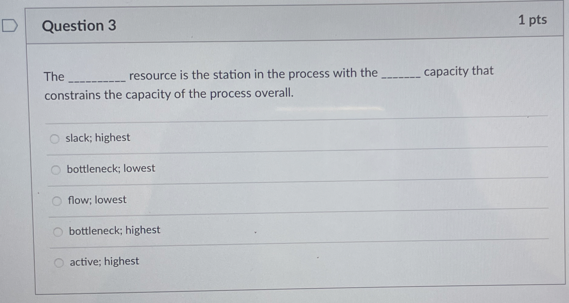 Solved Question 31 ﻿ptsThe ﻿resource is the station in the | Chegg.com