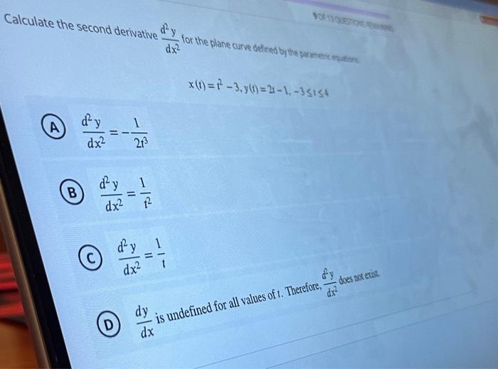 Solved The second derivative of a function \\( y=f(x) \\) is | Chegg.com
