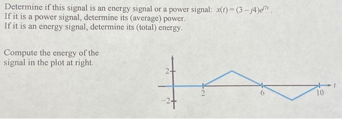 Solved Determine if this signal is an energy signal or a | Chegg.com